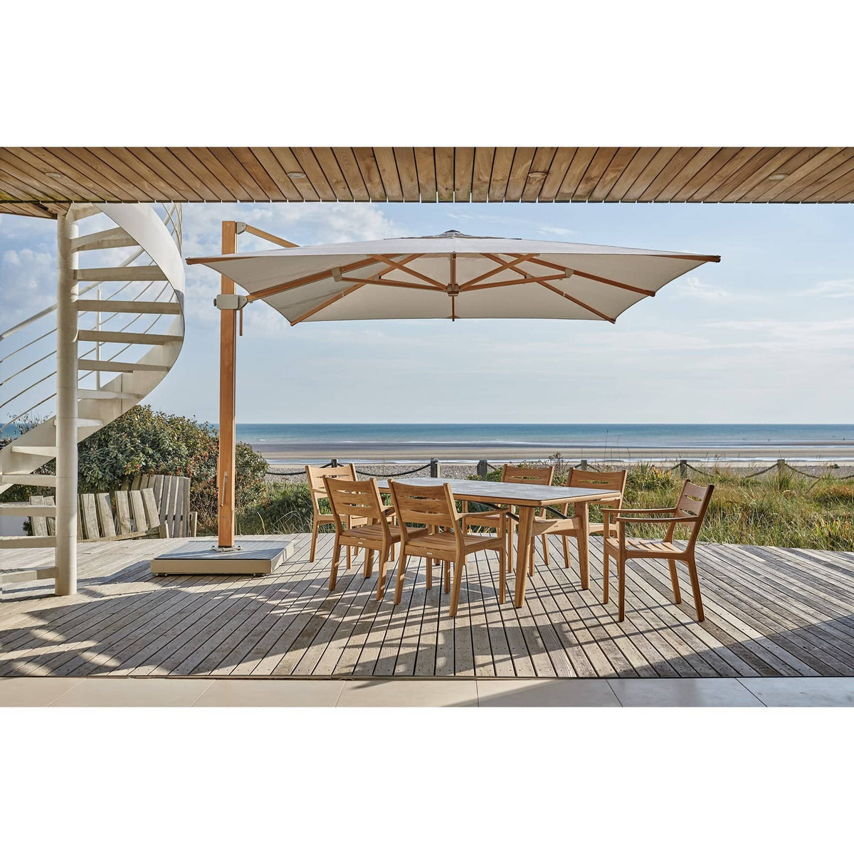 Napoli 3.5m Square Cantilever Parasol With In-Ground Base