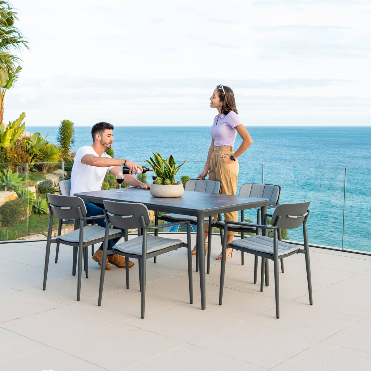Alexander Rose Rimini 6 Seat Rectangle Dining Set